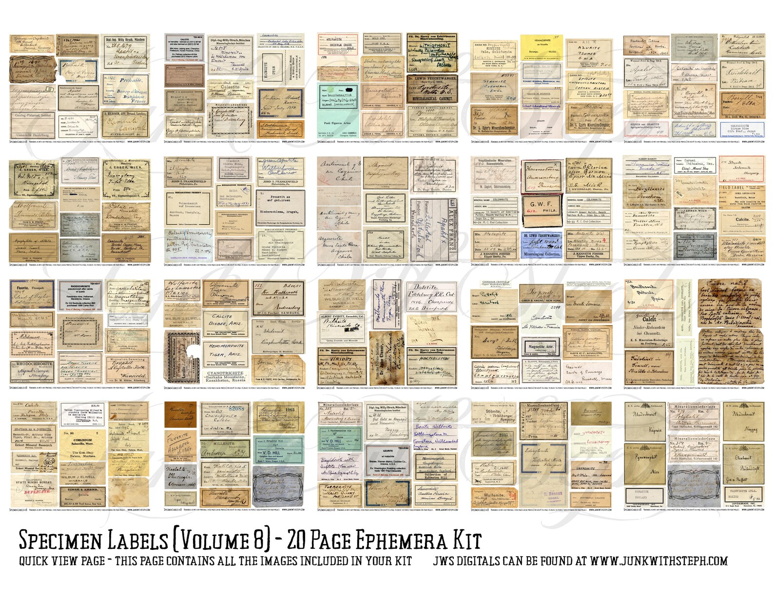 Specimen Labels Vol. 8 With 20 Pages Over 150 Separate - Etsy