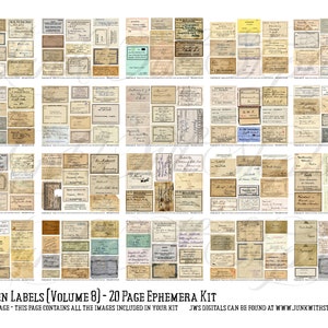 Specimen Labels Vol. 8 With 20 Pages, Over 150 Separate GENUINE OLD ...
