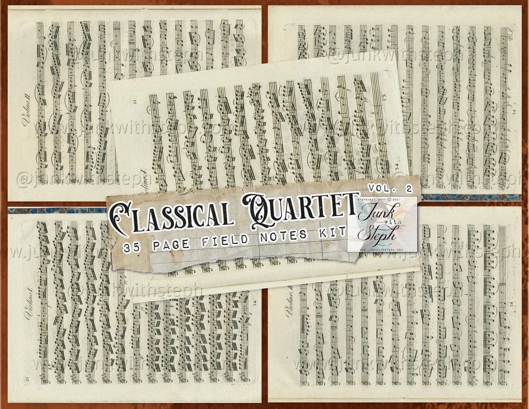 Classical Quartet Vol 2. 35 Pages Music From 1800s Full Page Vertical ...
