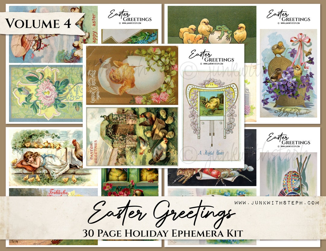Easter Greetings - Volume 4 - 30 Pages of Vintage Spring and Easter ...