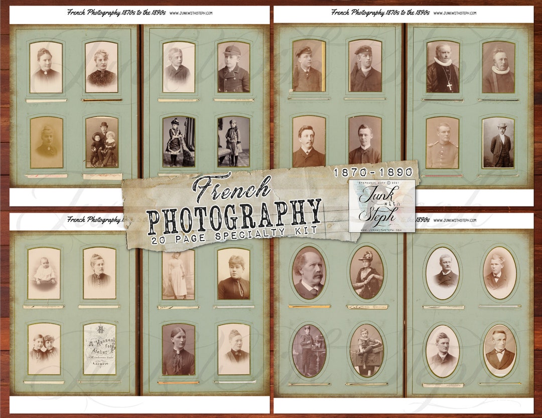 French Photography 1870-1890 20 Page Digital Printable Junk Journal Kit ...