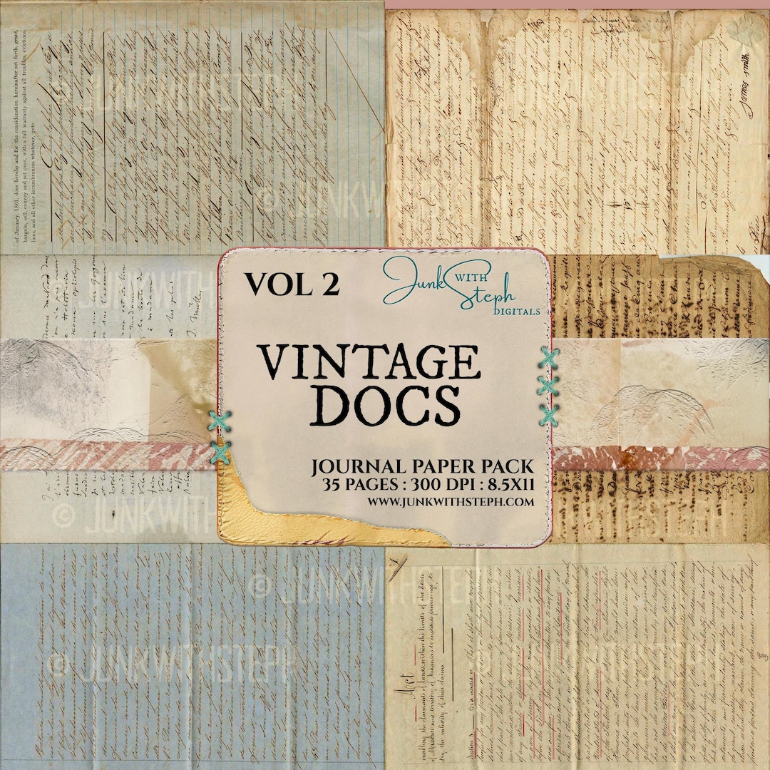 Vintage Docs : Volume 2 Old Scanned Papers Worn 1800s Antique Documents ...
