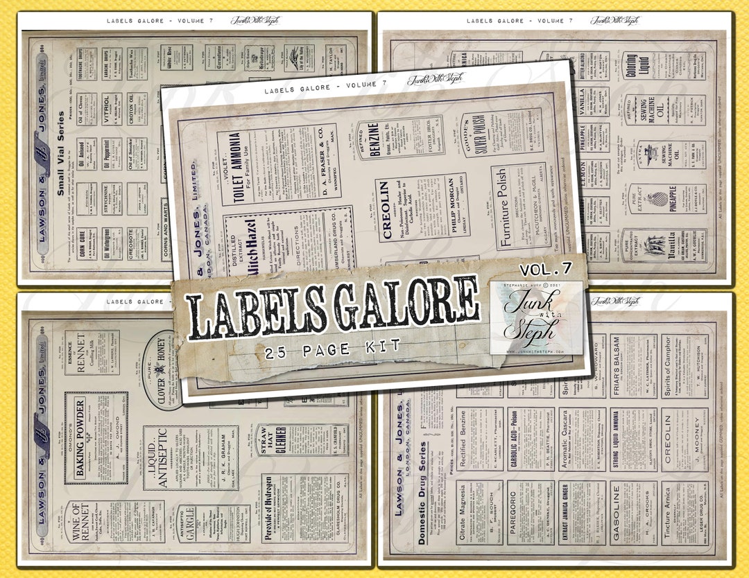 Labels Galore - Vol. 7 With 25 Pages With Tons of Separate Labels ...