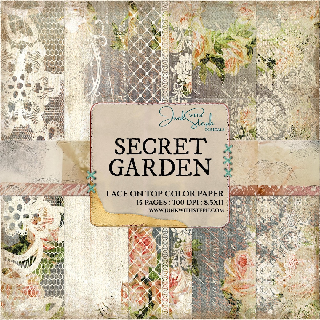 Secret Garden Lace Paper Pack: Creamy Floral Textures (digital Download ...