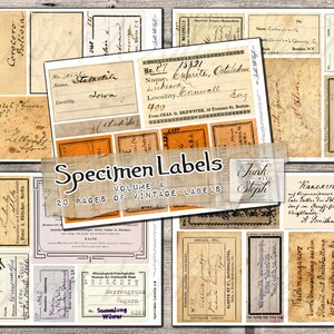 Specimen Labels Vol. 4 With 20 Pages, Over 150 Separate GENUINE OLD ...