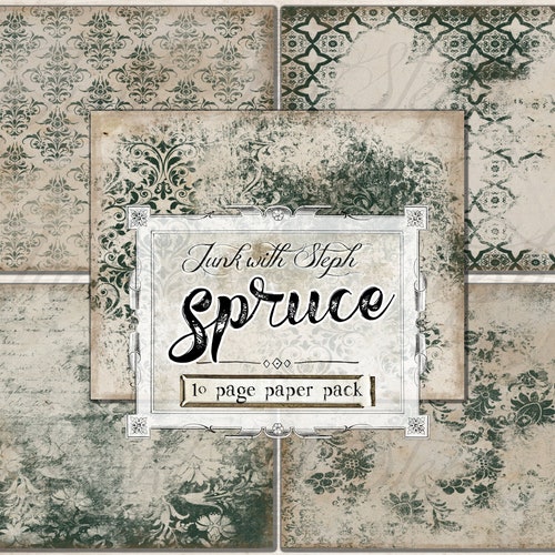 Distressed Green and Gold Digital Paper Gold Foil Patterns | Etsy Canada