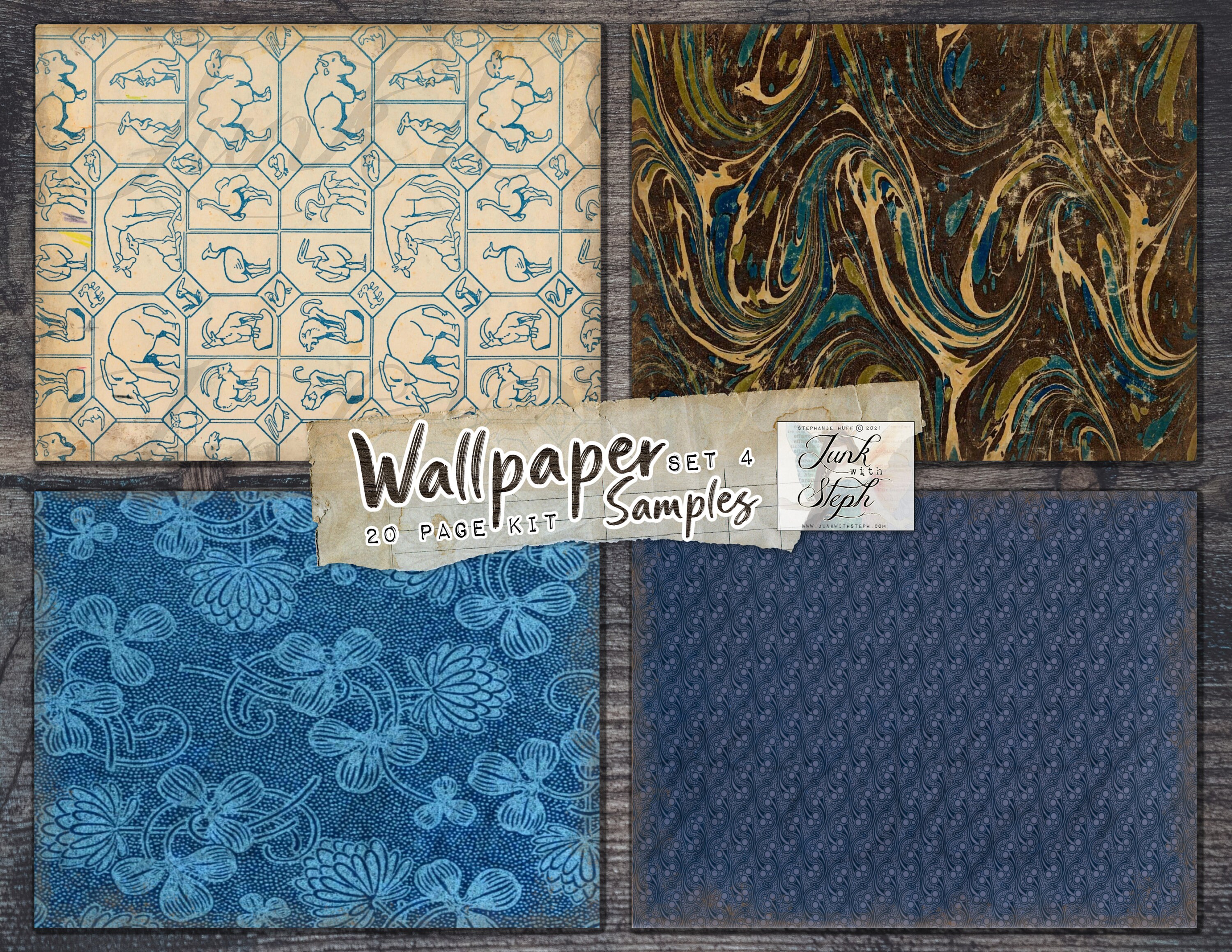 Paper Pack: Wallpaper Samples Set 4 20 Page Background | Etsy