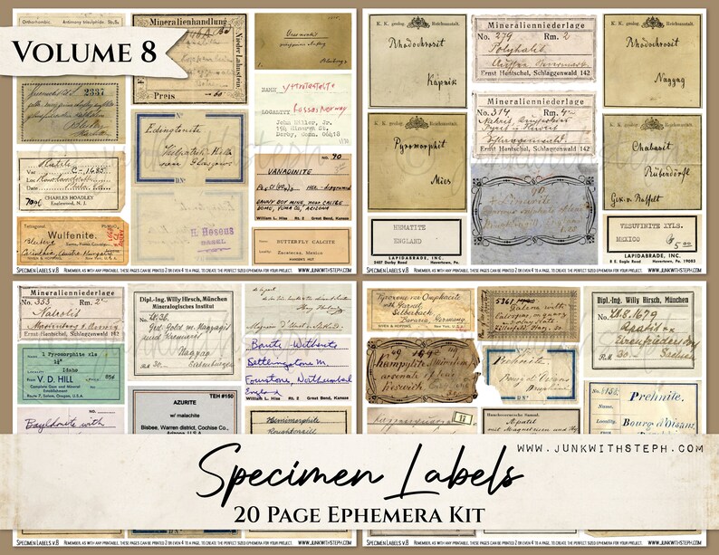 Specimen Labels Vol. 8 With 20 Pages Over 150 Separate - Etsy