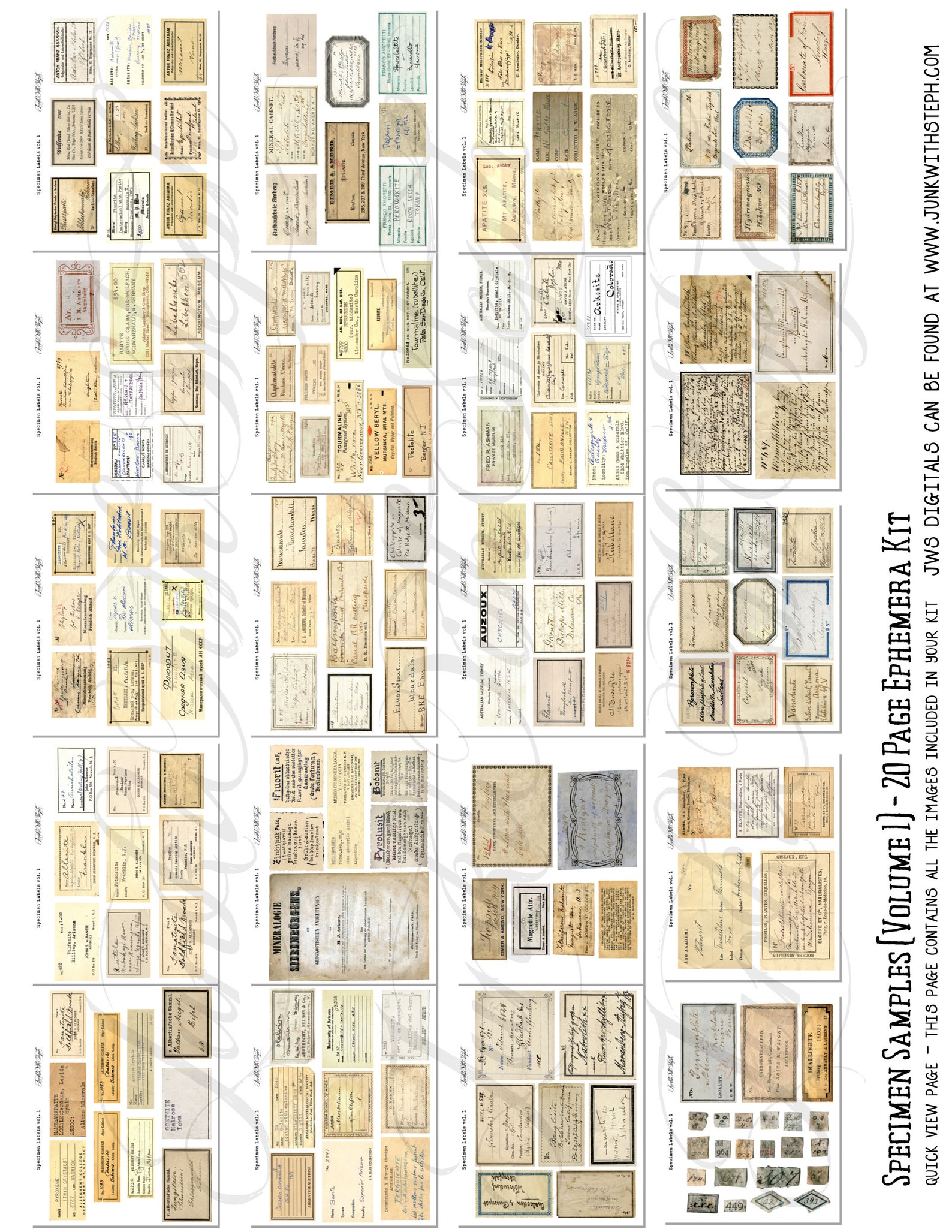 Specimen Labels Vol.1 With 20 Pages With Over 150 Seperate - Etsy