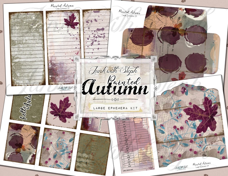 Painted Autumn: LARGE Ephemera Kit 20 Ephemera Pages With - Etsy UK