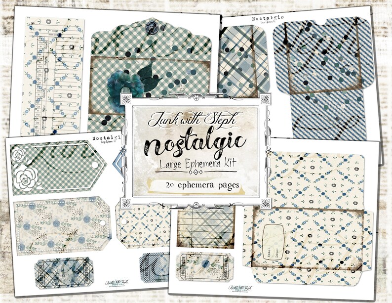 Nostalgic: LARGE Ephemera Kit 20 Ephemera Pages | Etsy