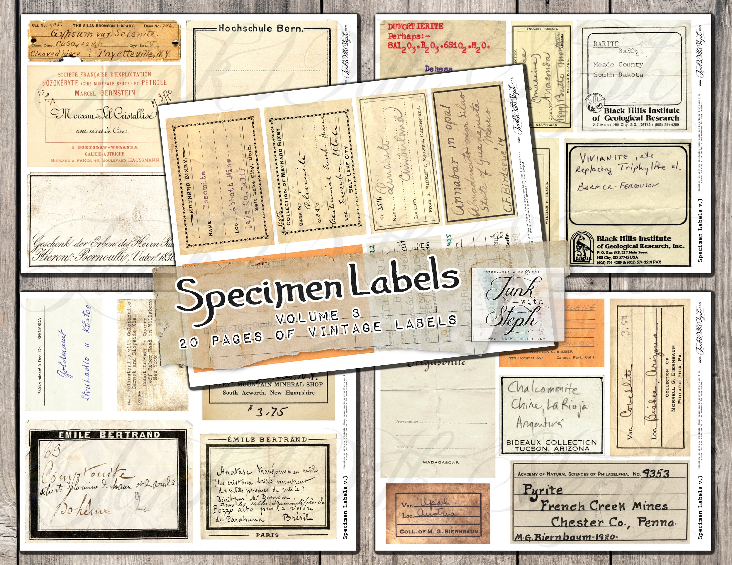 Specimen Labels Vol. 3 With 20 Pages With Over 150 Seperate | Etsy