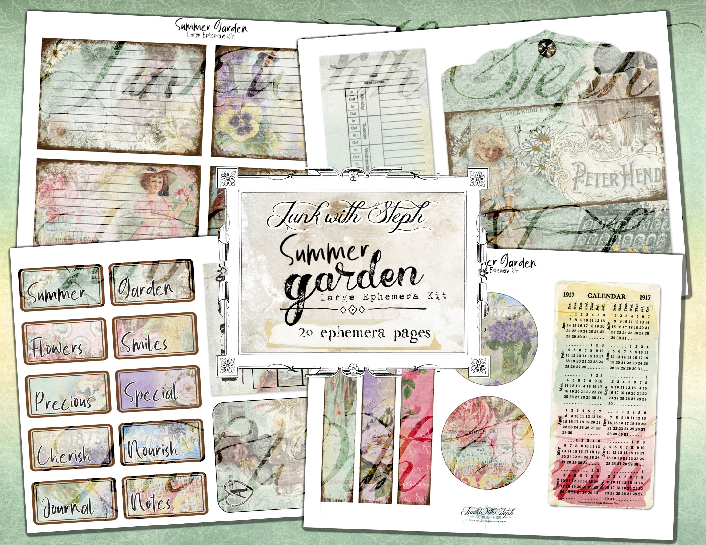 Summer Garden: LARGE Ephemera Kit 20 Ephemera Pages | Etsy