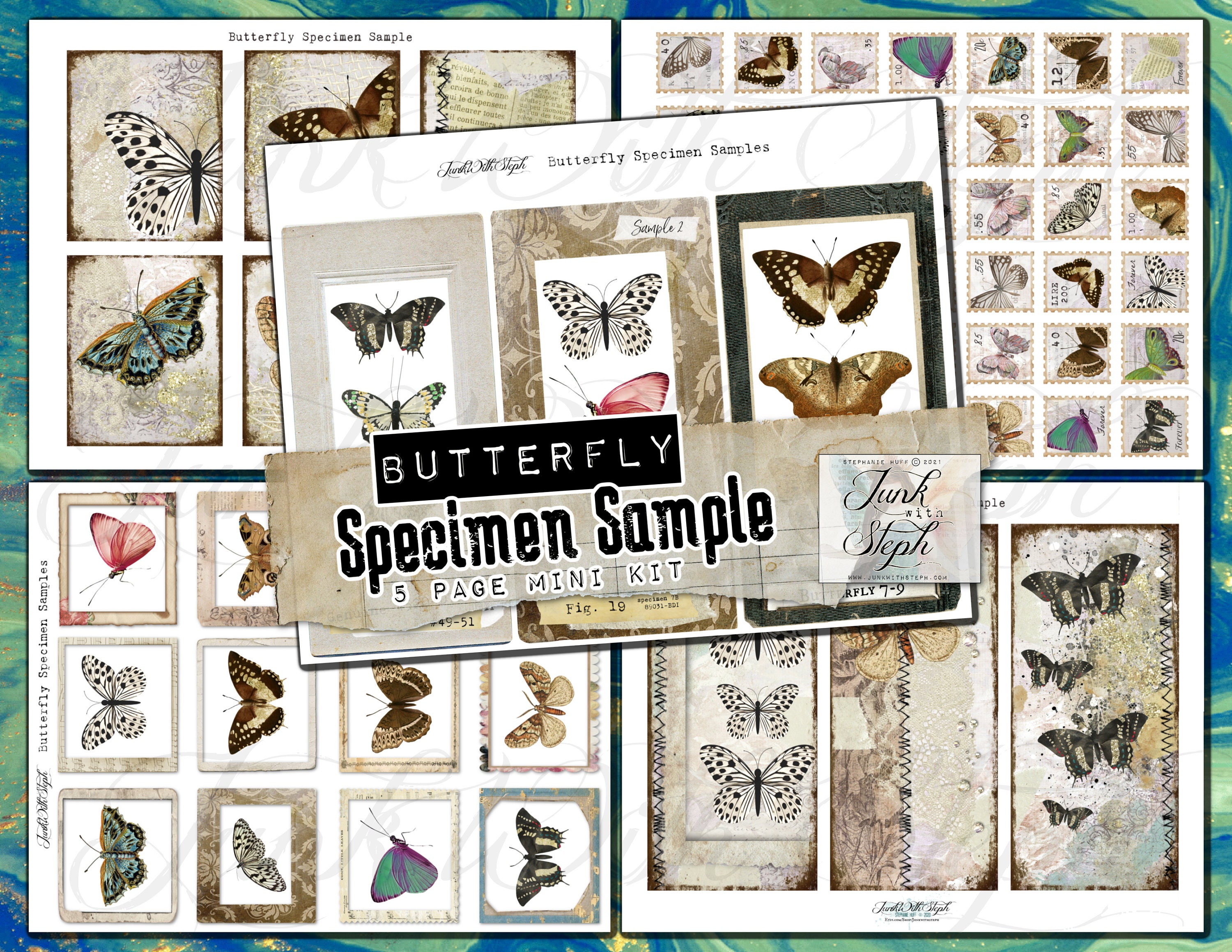 Butterfly Specimen Sample 5 Page Ephemera Kit Matches the - Etsy