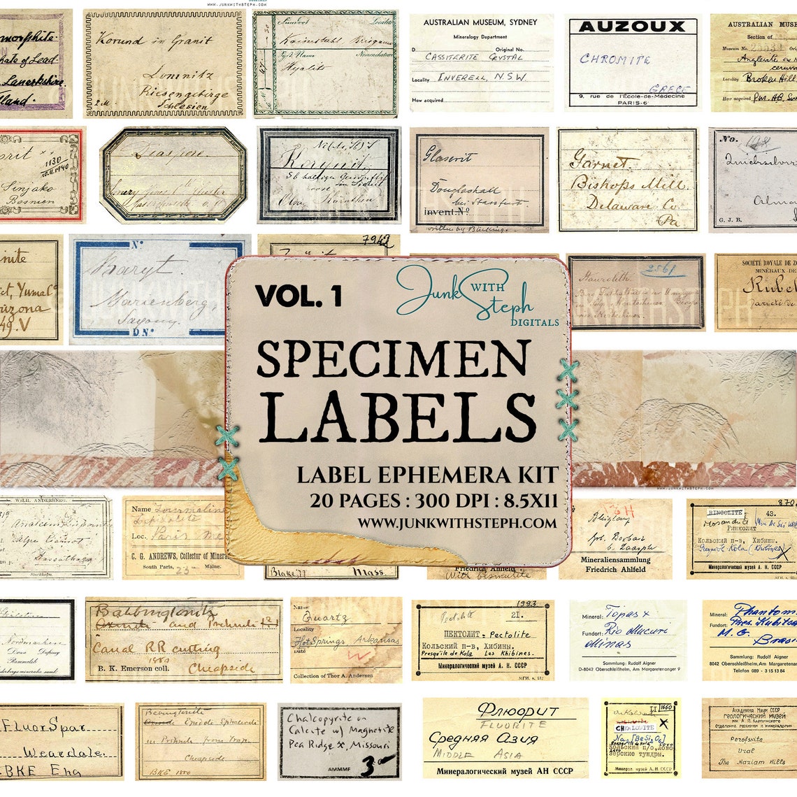 Specimen Labels - Vol.1 With 20 Pages With Over 150 Seperate GENUINE ...