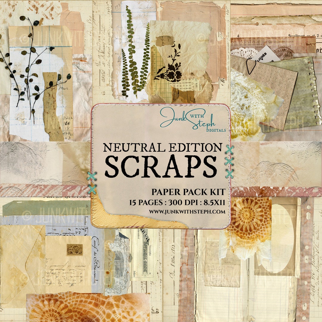 Scraps Paper Pack: neutral Edition Highly Detailed Color Themed ...