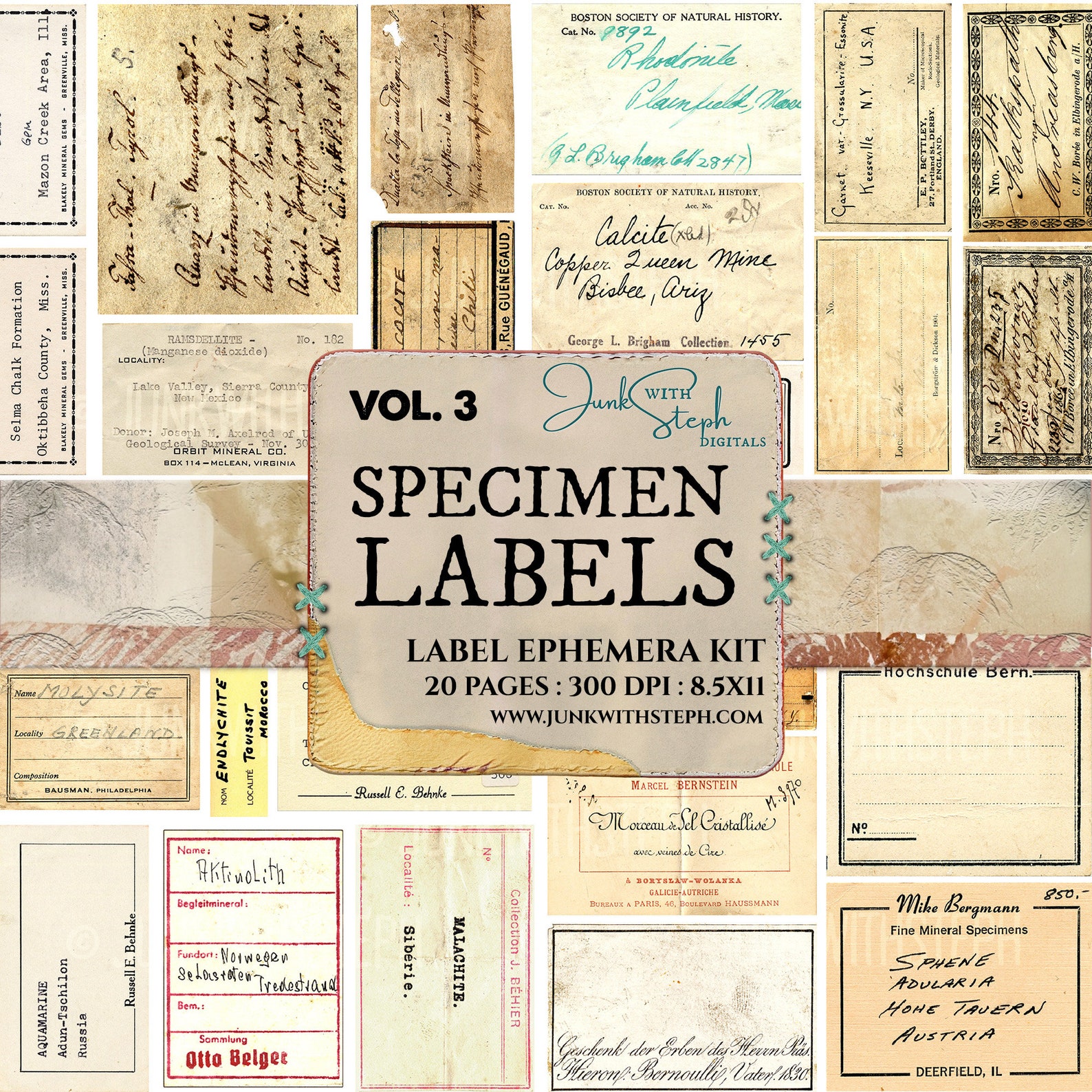 Specimen Labels - Vol. 3 With 20 Pages With Over 150 Seperate GENUINE ...