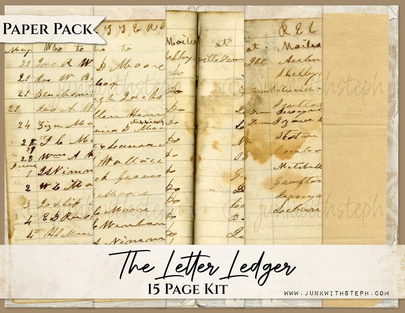 The Letter Ledger : 15 Pages of Beautifully Scanned Scripted - Etsy