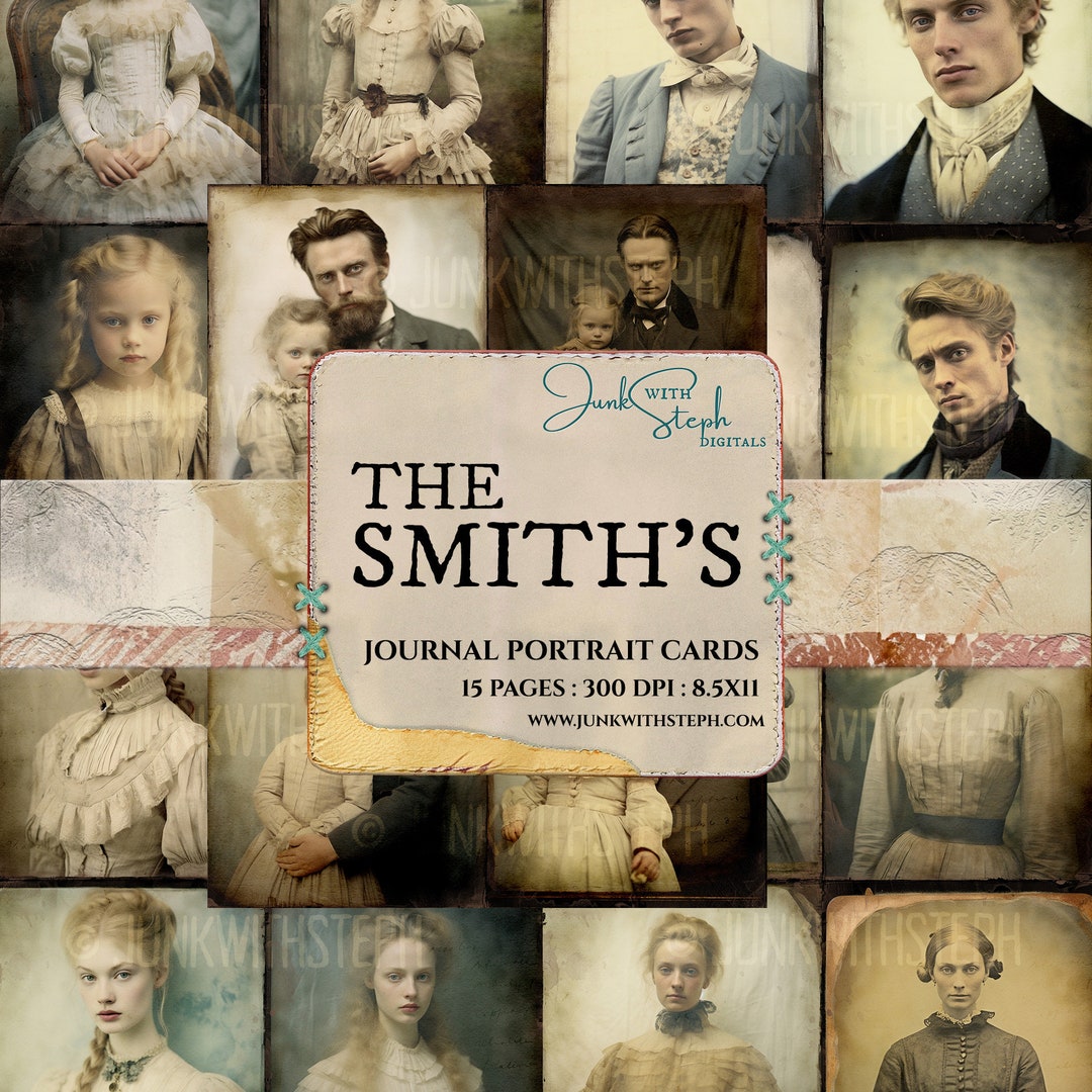 Vintage Family Portrait Journal Cards: 1900s Ephemera (digital Download ...