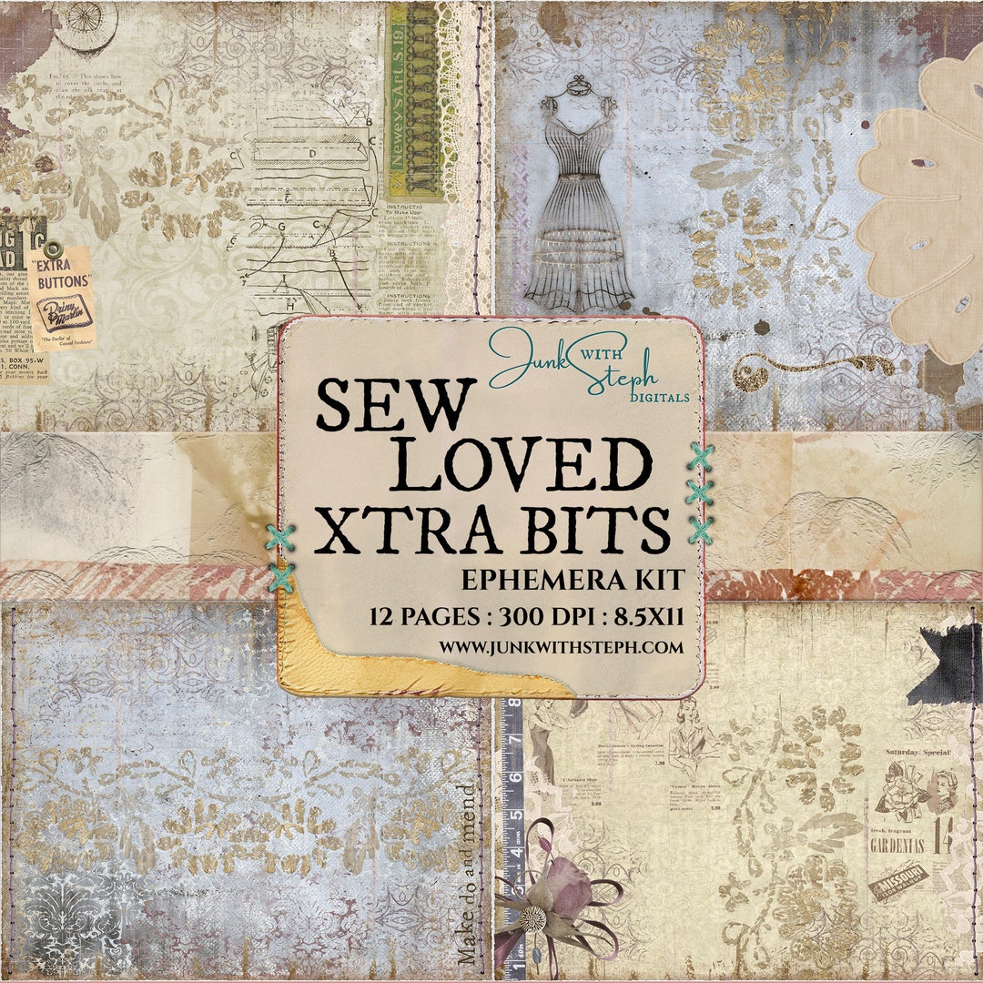 SEW LOVED - XTRA Highly Detailed Antique Sewing Ephemera Buttons ...
