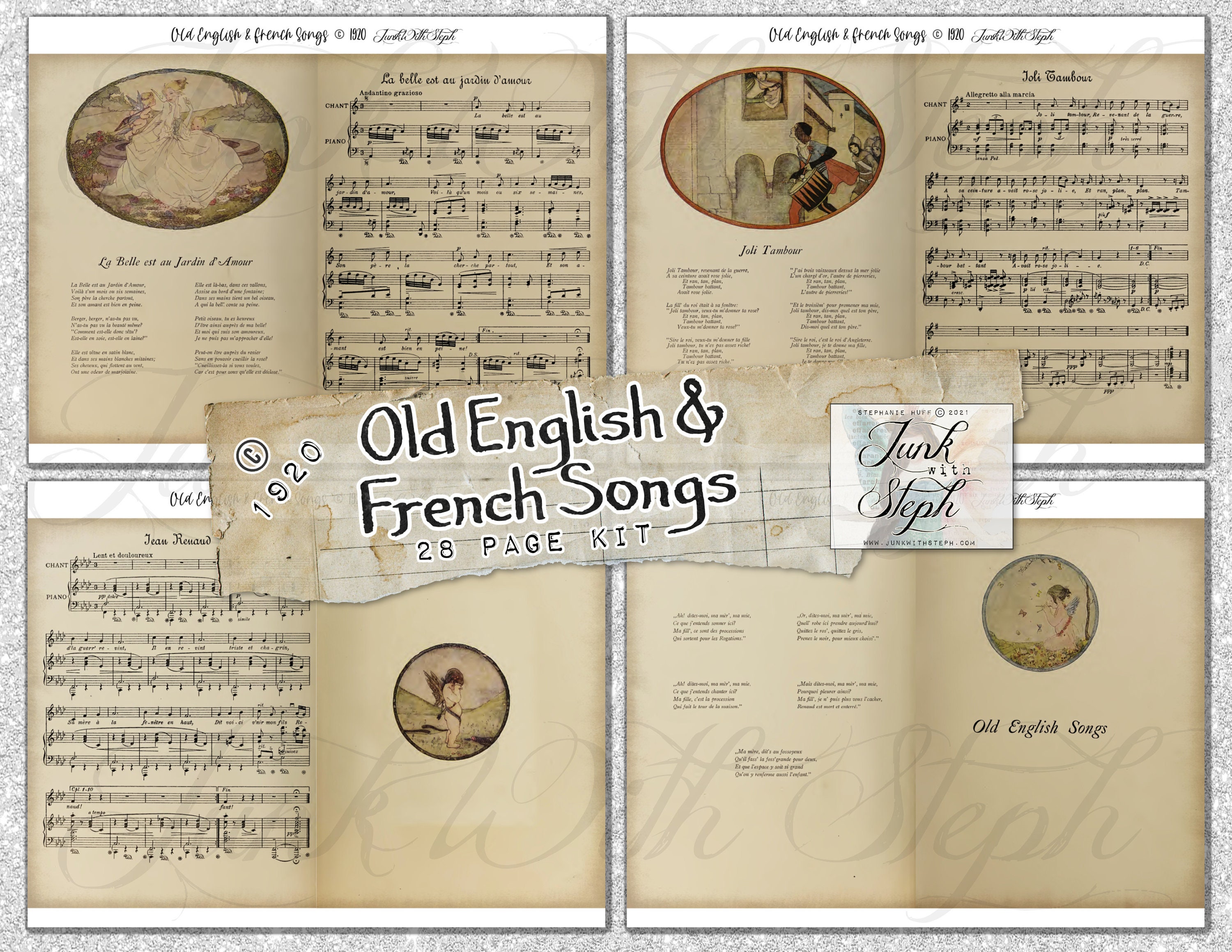 Old English French Songs 28 Pages Music Notes & - Etsy