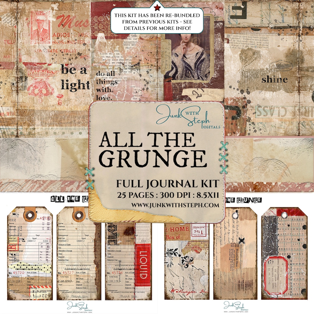 All the Grunge - FULL JOURNAL KIT - Shabby Super Grunge Collage ...