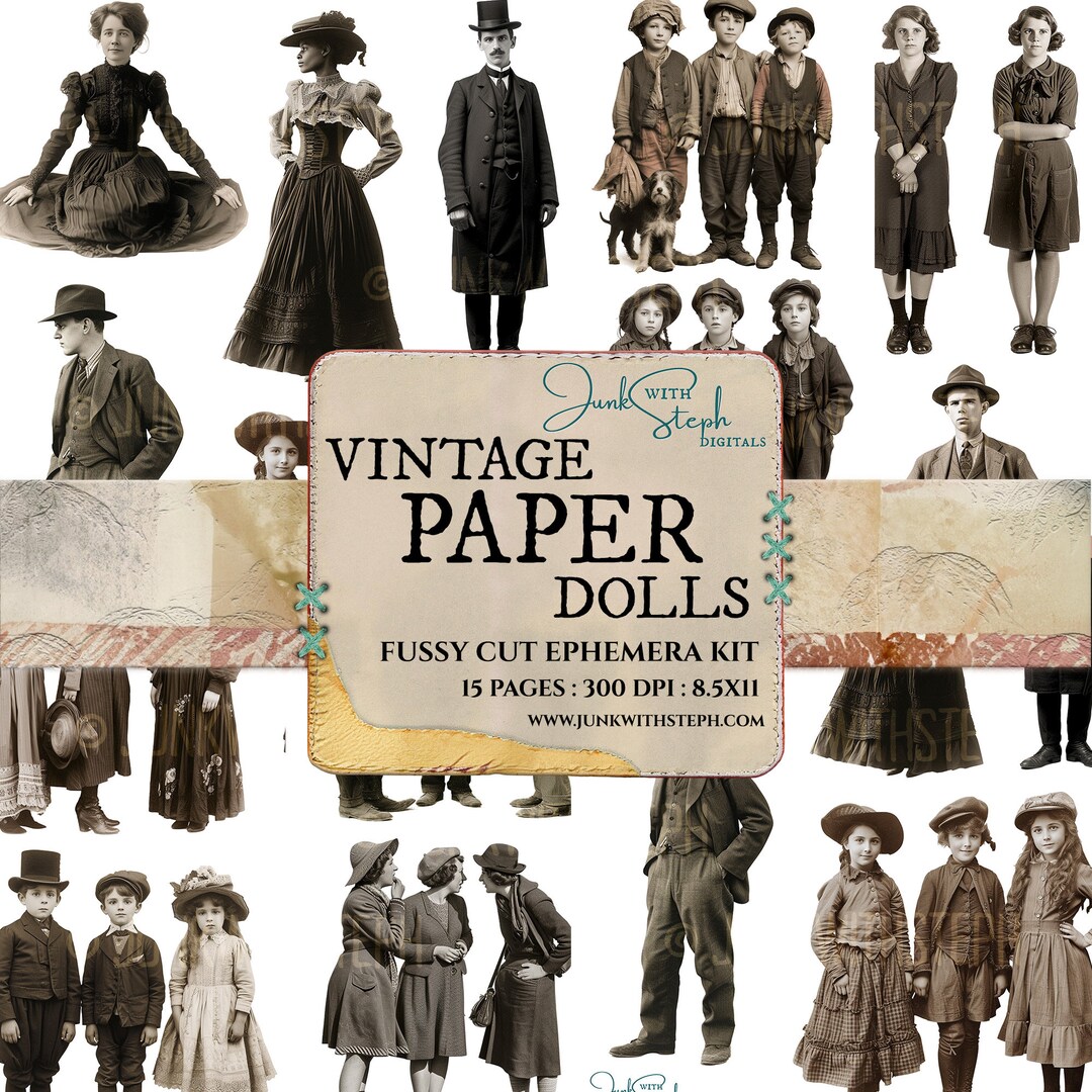 Vintage Paper Dolls Ephemera: Fussy Cut Scrapbooking (digital Download ...
