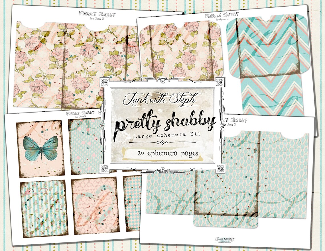 Pretty Shabby: LARGE Ephemera Kit 20 Ephemera Pages Pink | Etsy