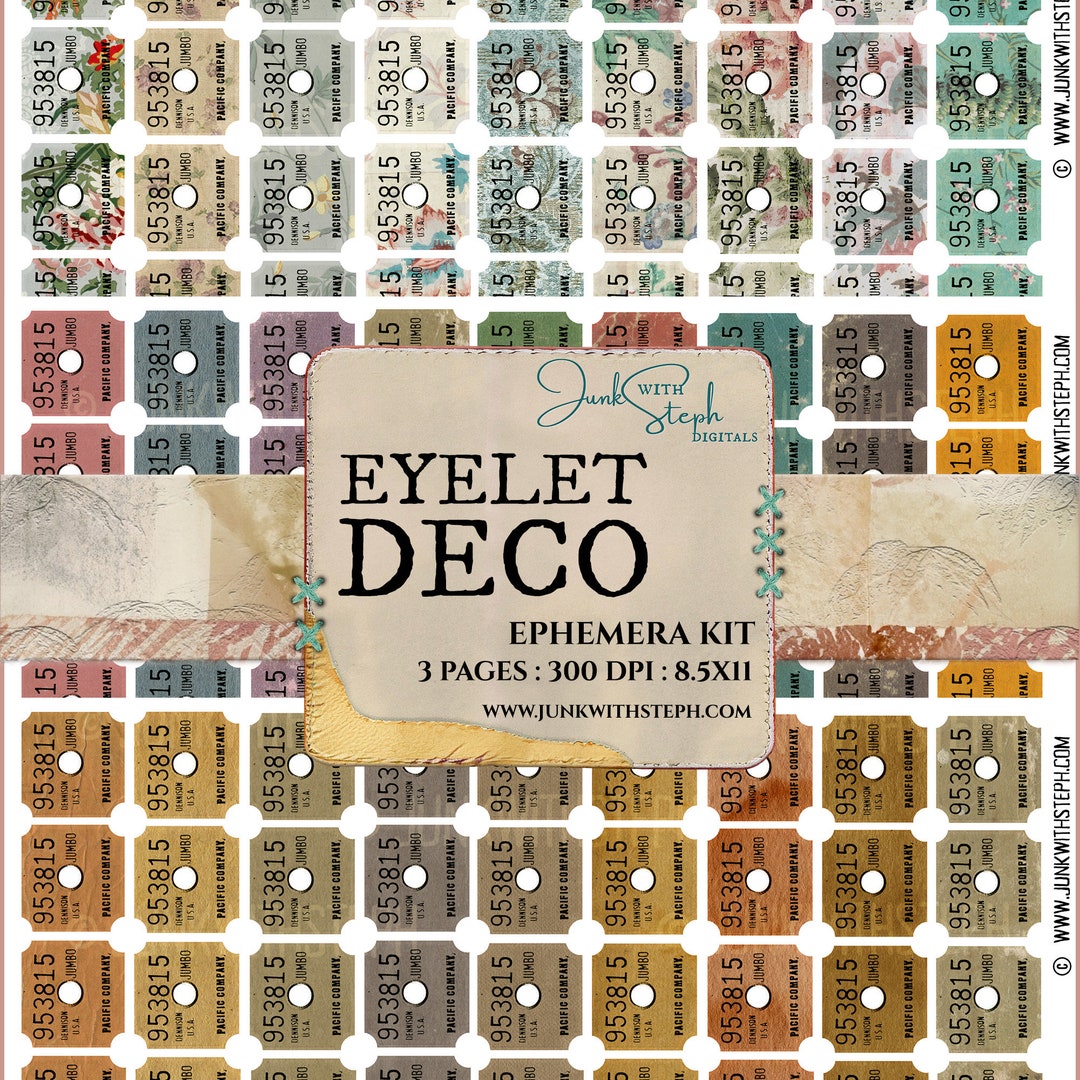 Eyelet Deco - 3 Pages Ephemera Kit- There Are Over 160 Different and ...