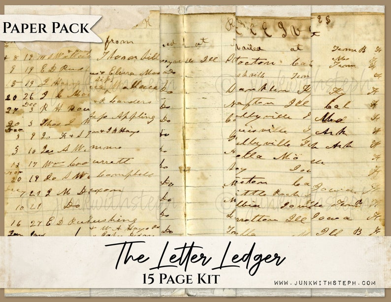 The Letter Ledger : 15 Pages of Beautifully Scanned Scripted - Etsy