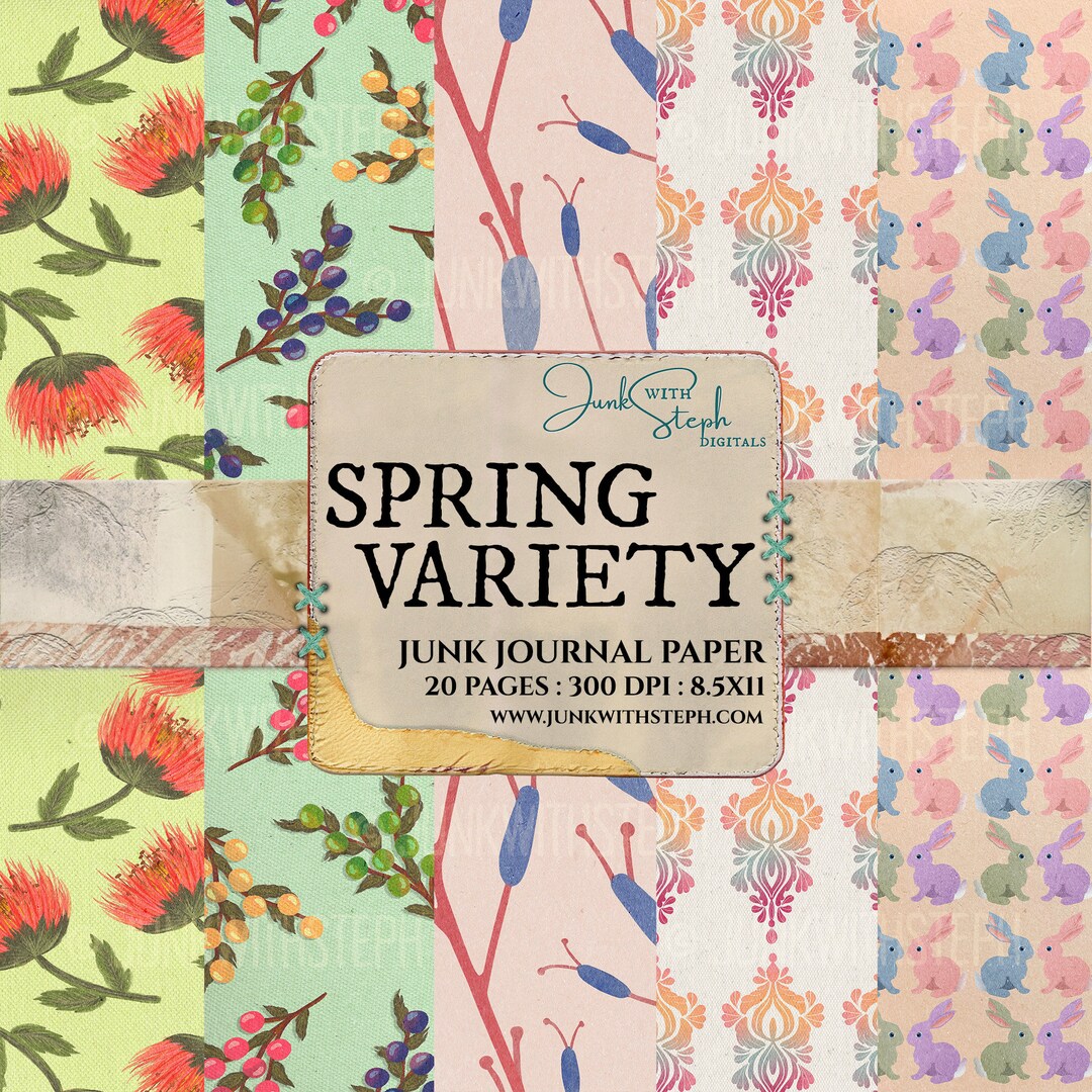 Spring Variety - 20 Page Digital Printable Paper, Easter Egg Flower ...