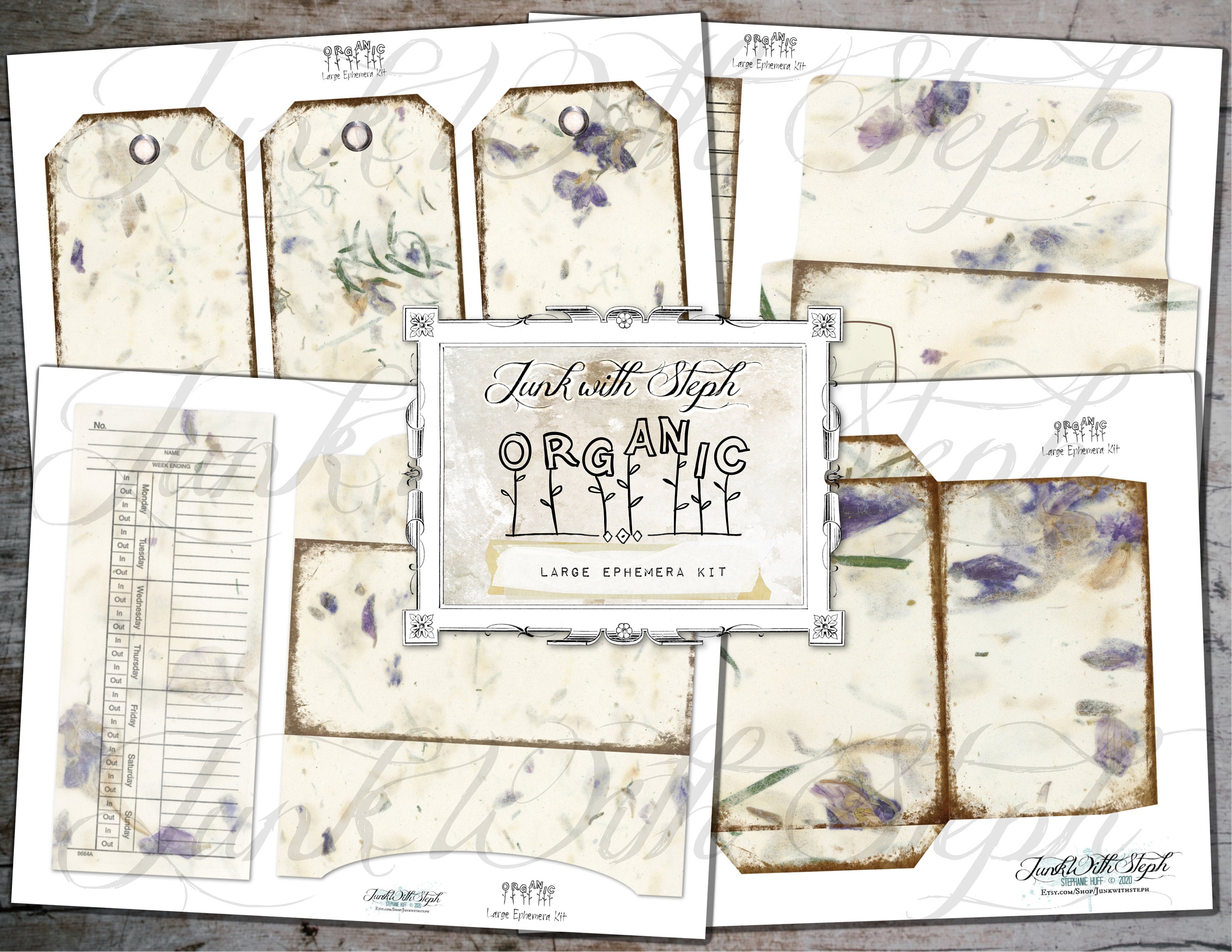 Organic: LARGE Ephemera Kit 20 Ephemera Pages Cream | Etsy