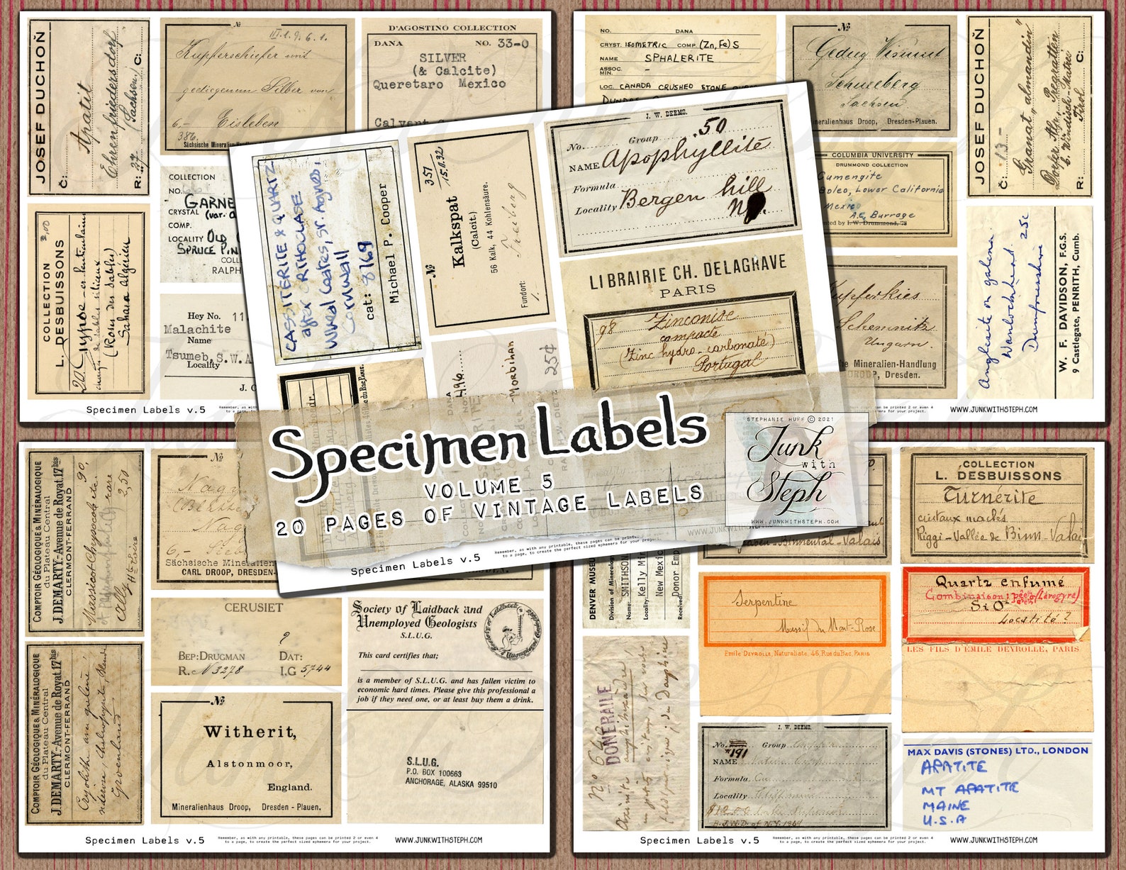Specimen Labels Vol. 5 With 20 Pages Over 150 Separate - Etsy