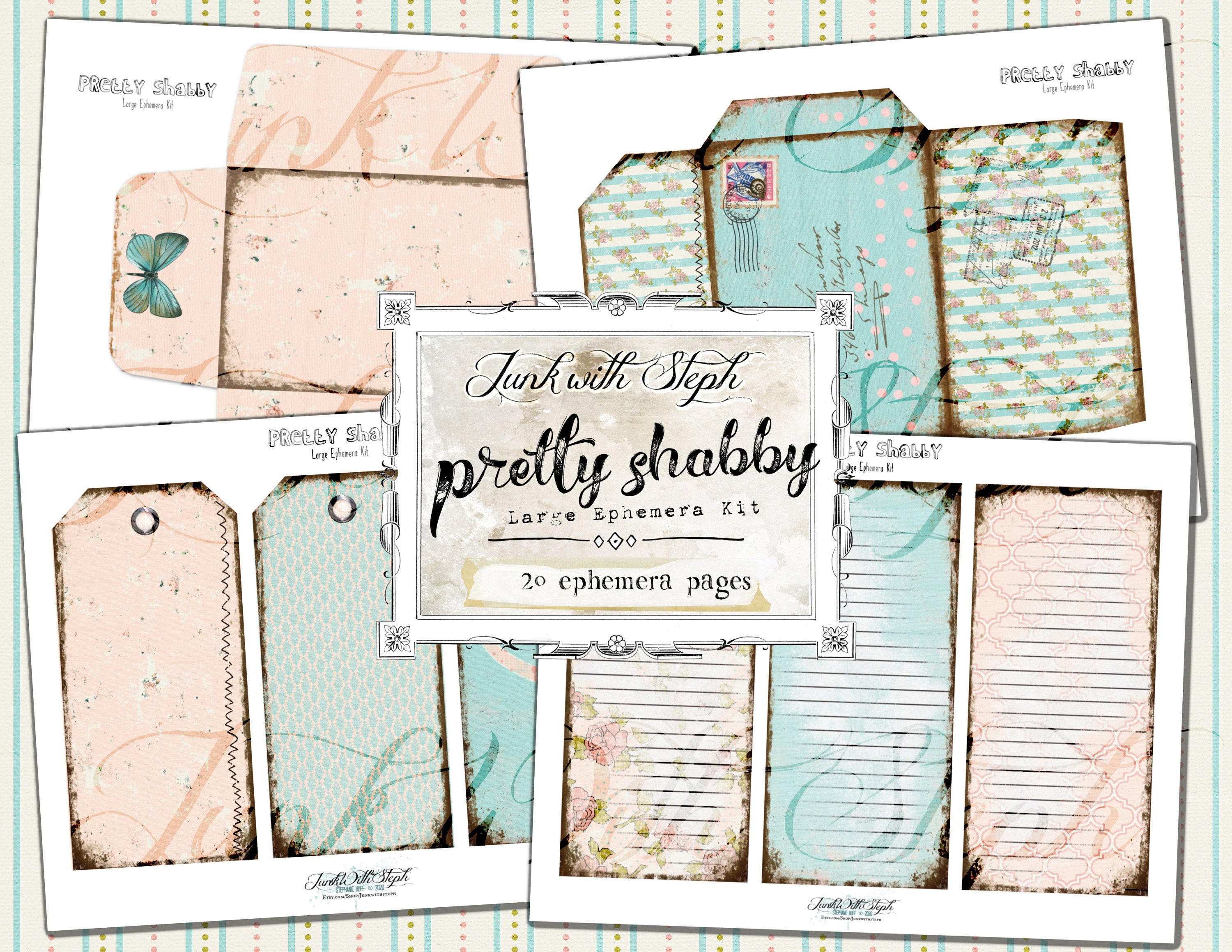 Pretty Shabby: LARGE Ephemera Kit 20 Ephemera Pages Pink | Etsy