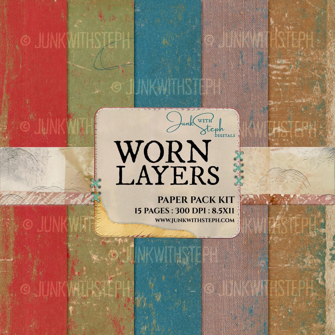 Grunge Paper Pack: Vintage Worn Textures for Junk Journals (digital ...