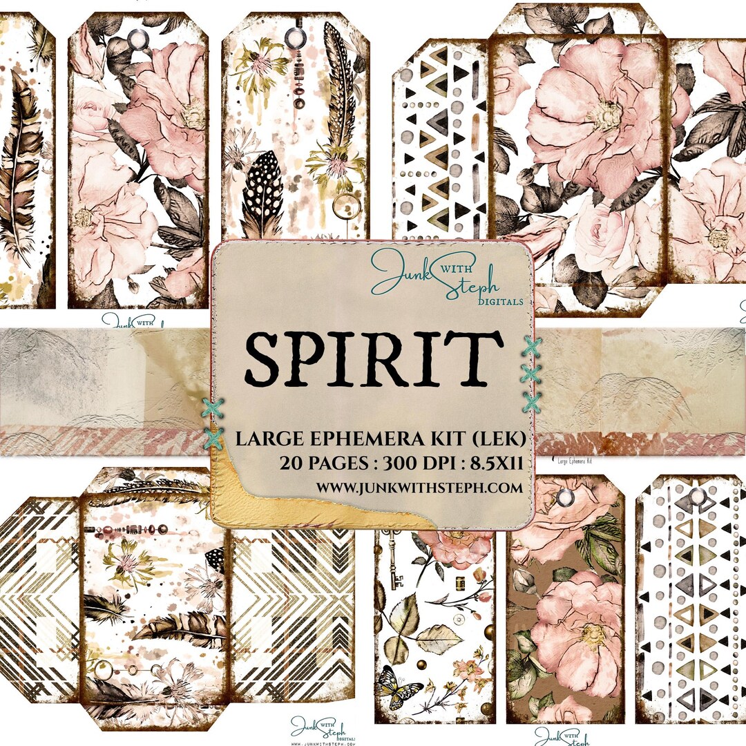 Spirit Ephemera Kit: Shabby Boho Floral Pages (digital Download) - Etsy