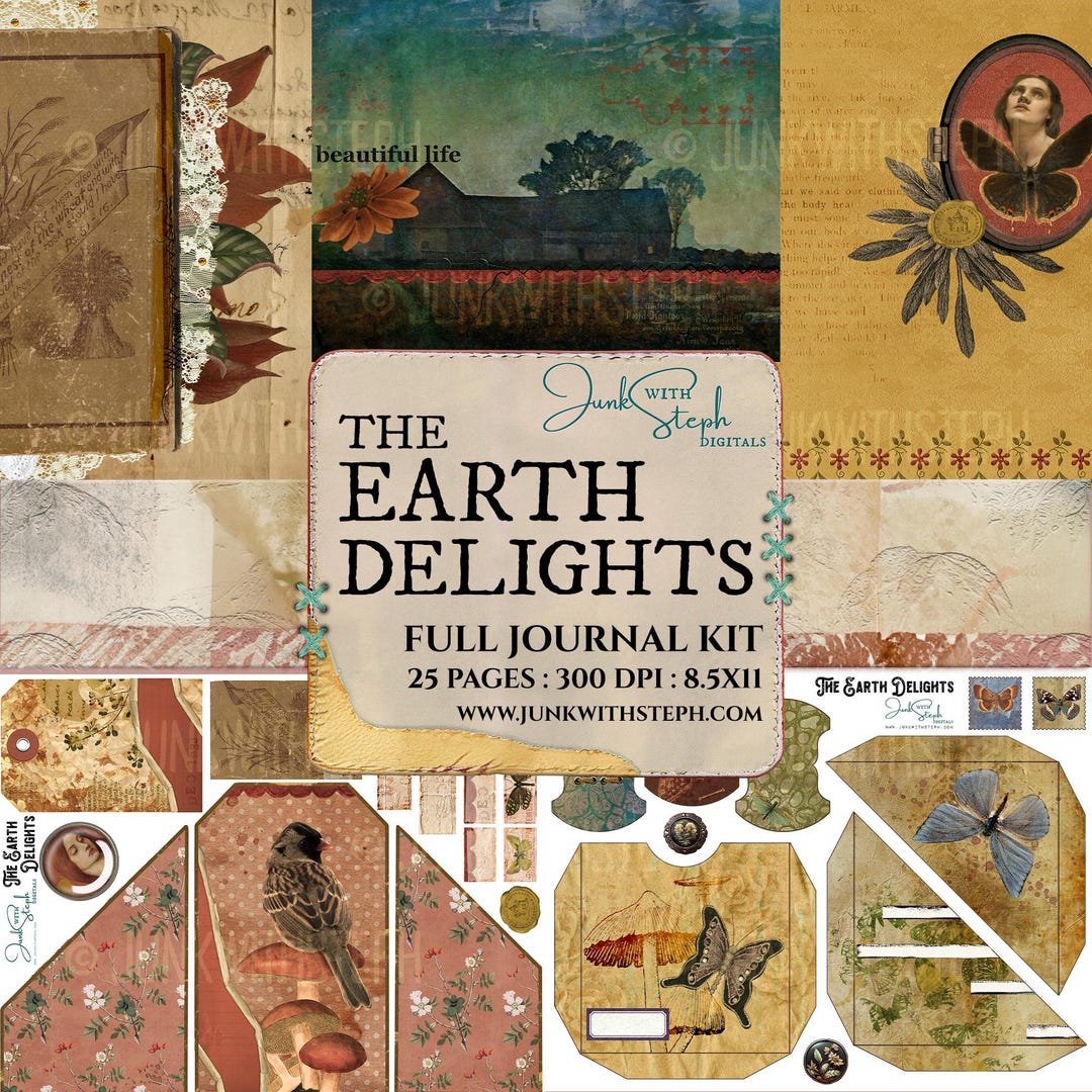The Earth Delights - FULL JOURNAL KIT - Autumn Mixed Media Fall Jewel ...