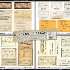 Specimen Labels Vol.2 With 20 Pages With Over 150 Seperate | Etsy