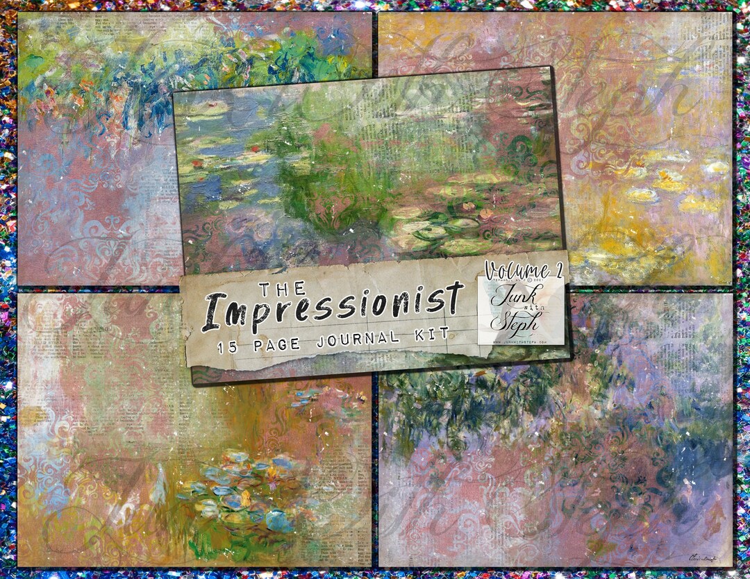 Monet Impressionist Journal Kit: Texture Backgrounds (digital Download ...