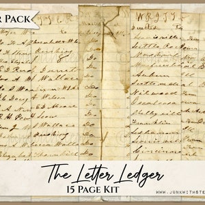 The Letter Ledger : 15 Pages of Beautifully Scanned Scripted Ledger ...