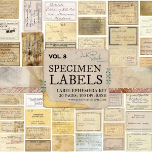 Specimen Labels - Vol. 8 With 20 Pages, Over 150 Separate GENUINE OLD ...
