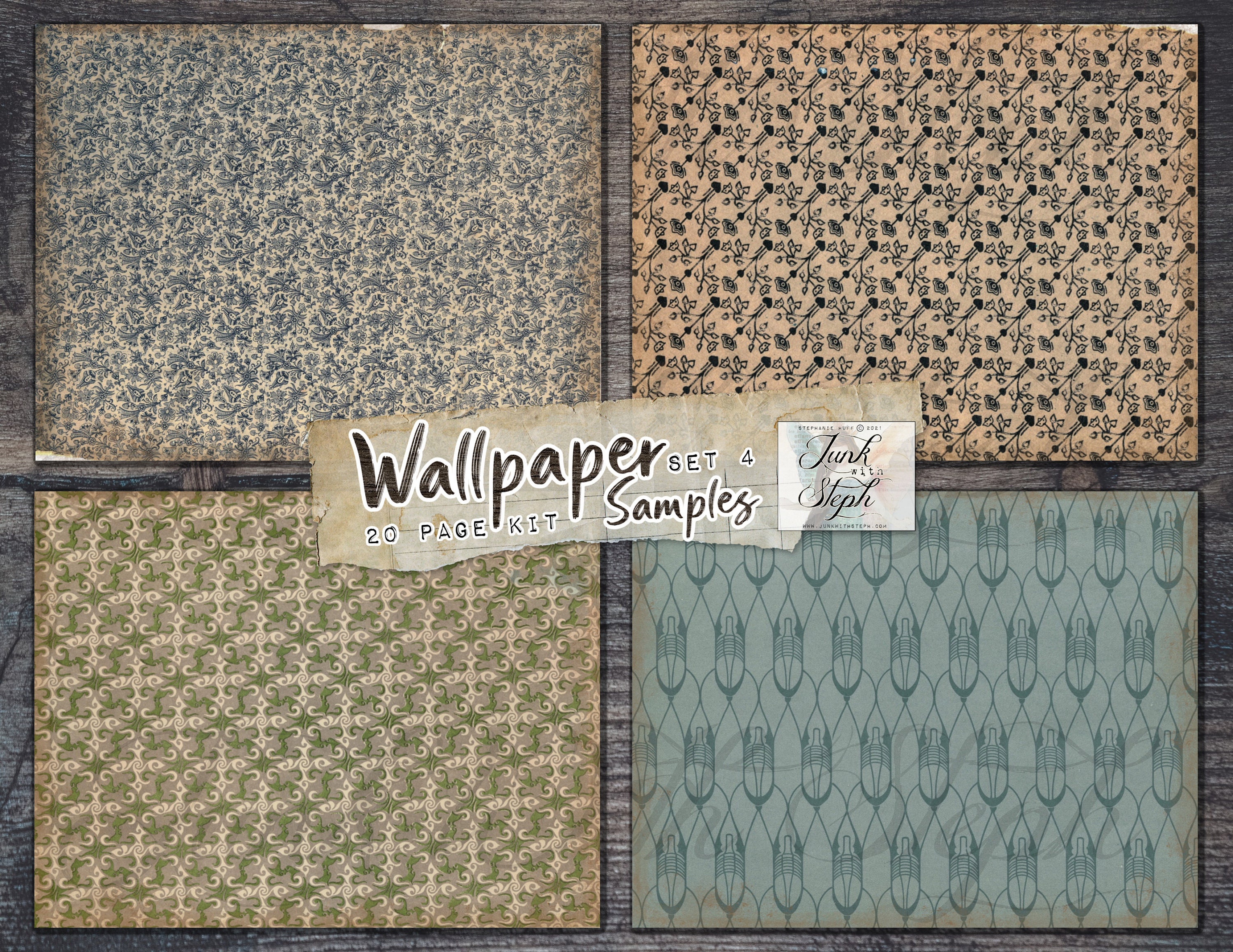 Paper Pack: Wallpaper Samples Set 4 20 Page Background | Etsy