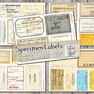 Specimen Labels Vol. 3 With 20 Pages With Over 150 Seperate | Etsy