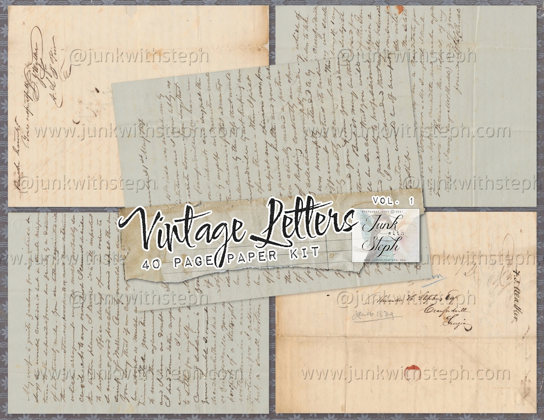 Vintage Letter Paper Pack: 1800s Ephemera, Junk Journal (digital ...