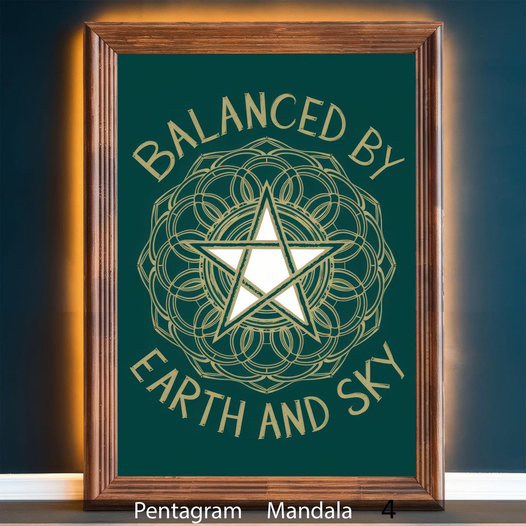 Pentagram Mandala Wall Art - Balanced by Earth and Sky | Sacred ...