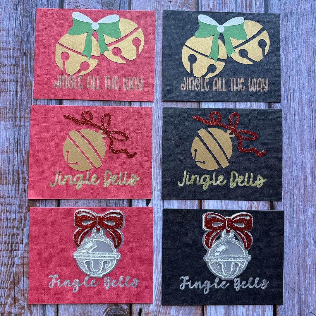 Jingle Bell Cards Set of 3 Christmas Cards Layered Paper Design - Etsy