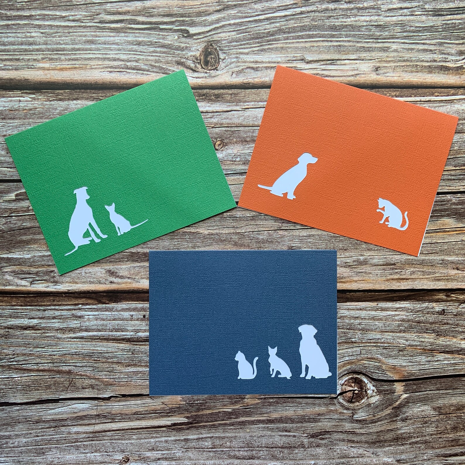 Cat and Dog Note Cards Set of 6 Blank Inside Pet Animal - Etsy