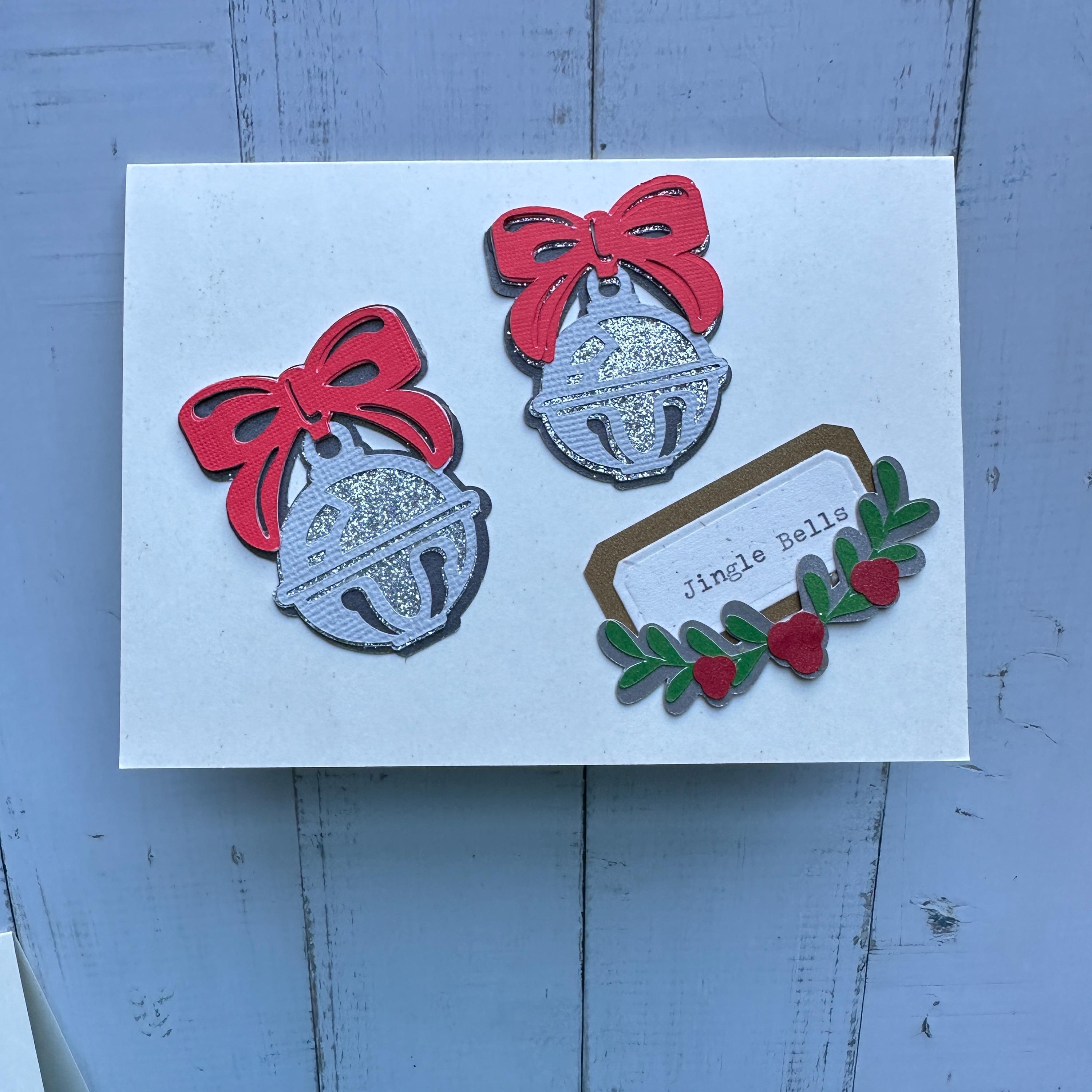 Jingle Bell Cards - Set of 3 - Christmas Cards - Layered Paper Design ...