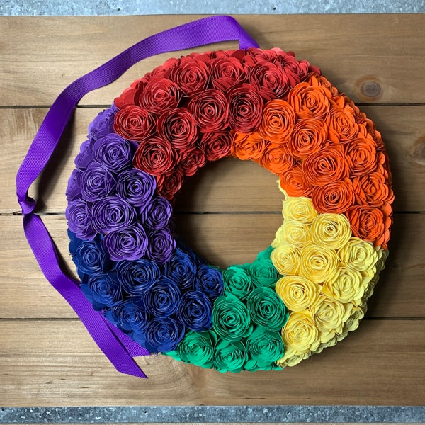 Rainbow Wreath - Etsy