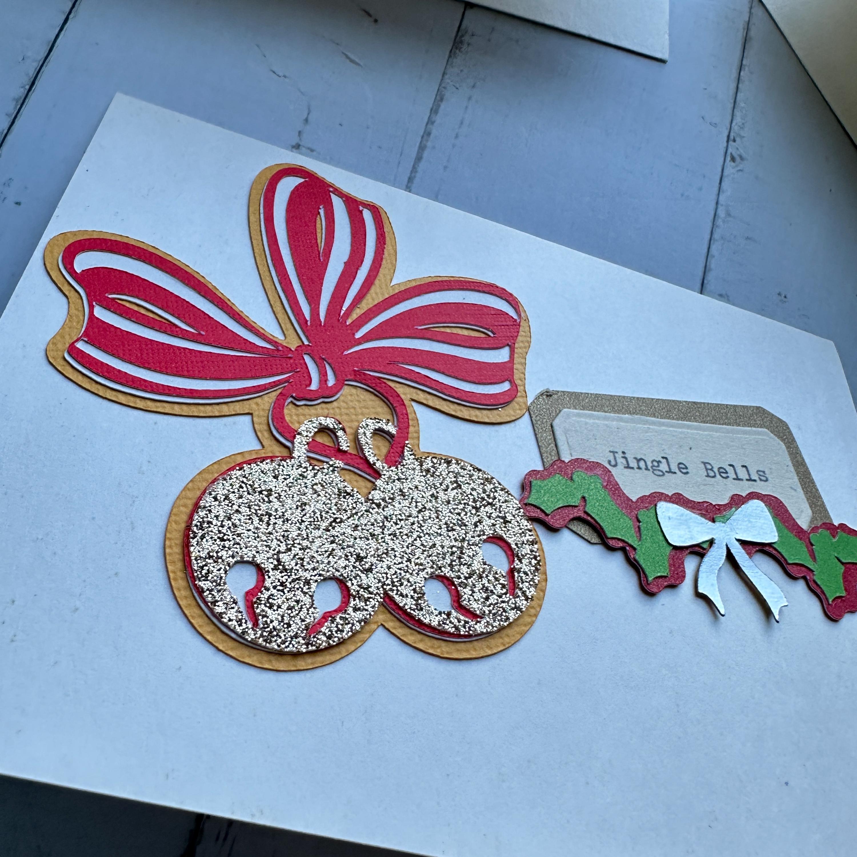 Jingle Bell Cards - Set of 3 - Christmas Cards - Layered Paper Design ...